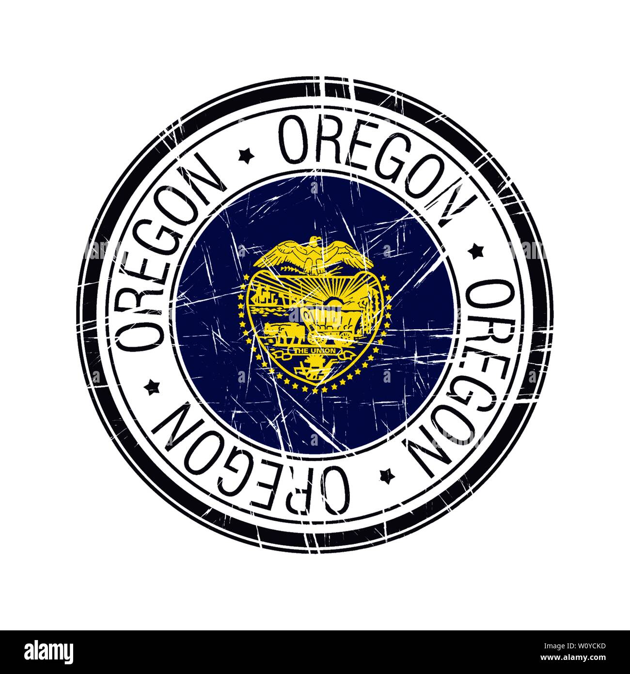 Great state of Oregon postal rubber stamp, vector object over white ...