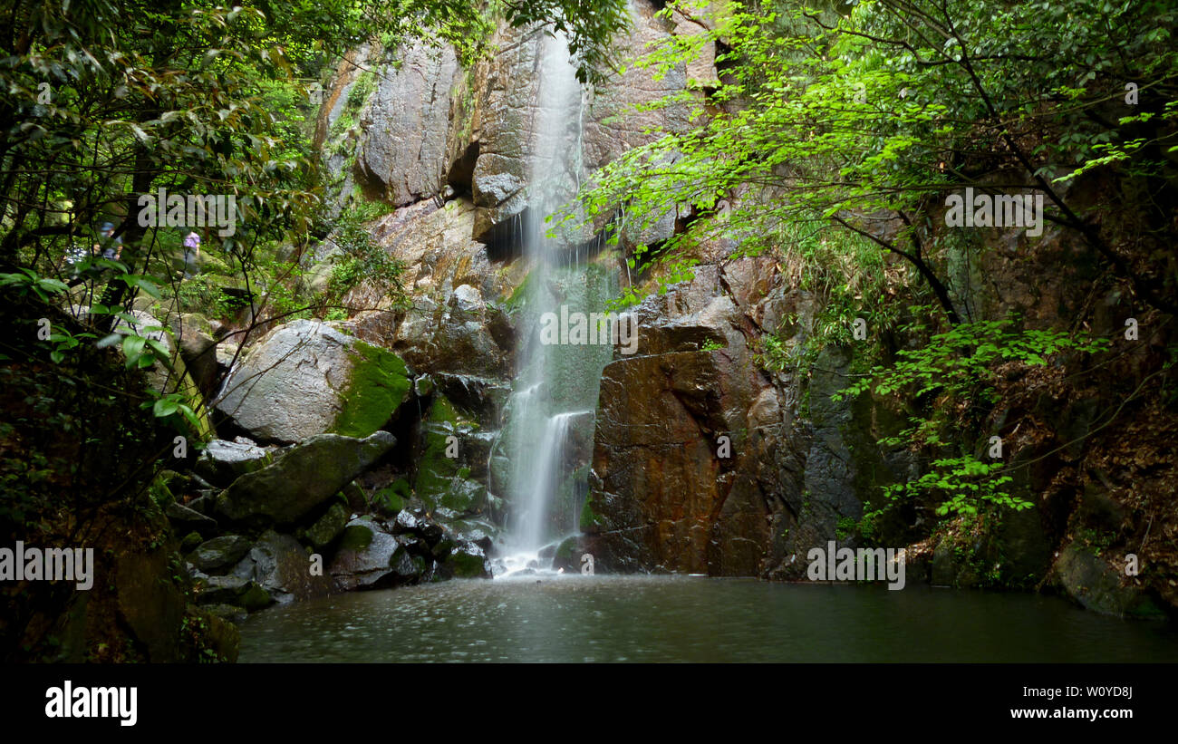 a remote waterfall in a Chinese forest Lang Shan area Stock Photo - Alamy