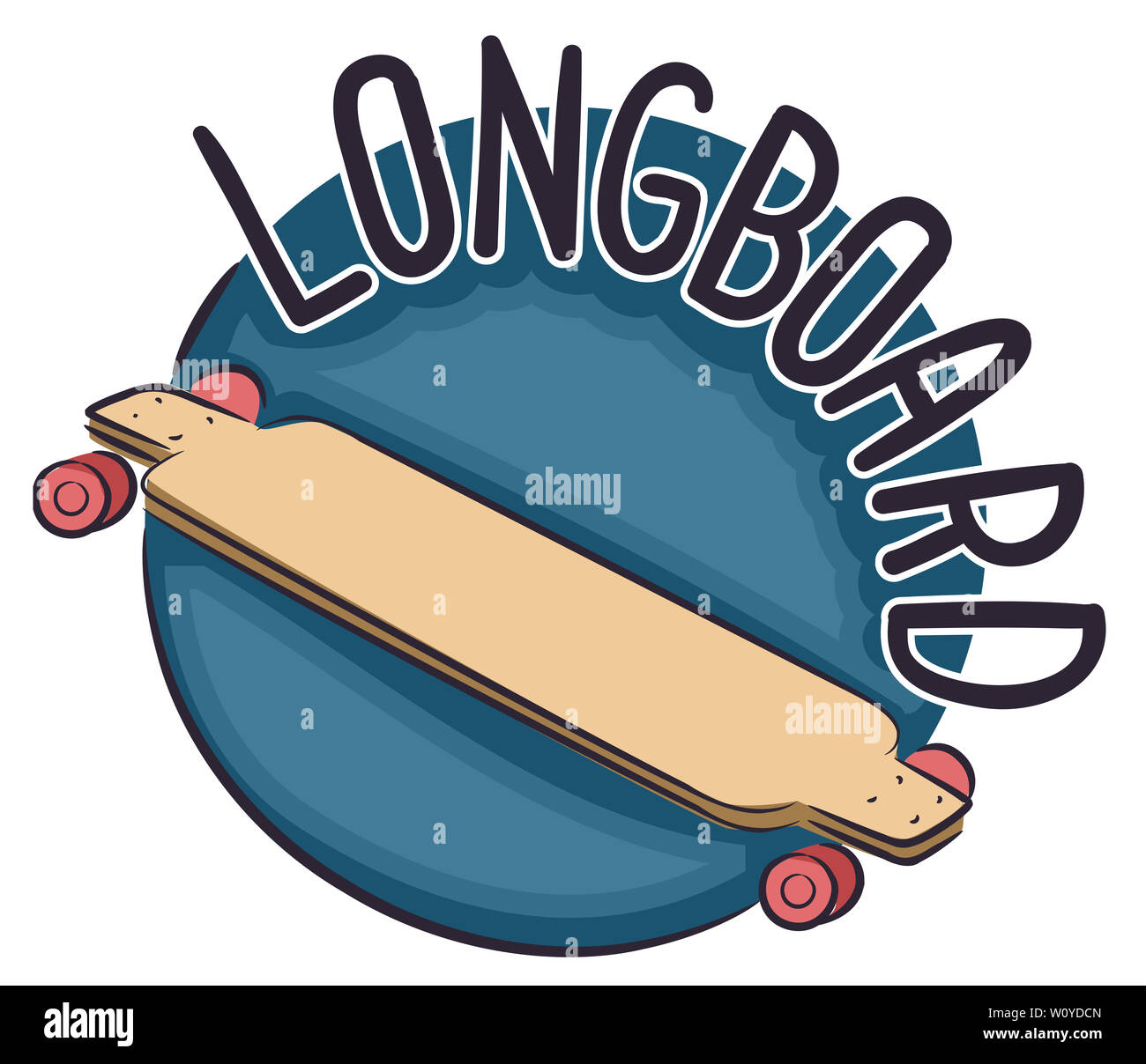 Sport on longboard cartoon hi-res stock photography and images - Alamy