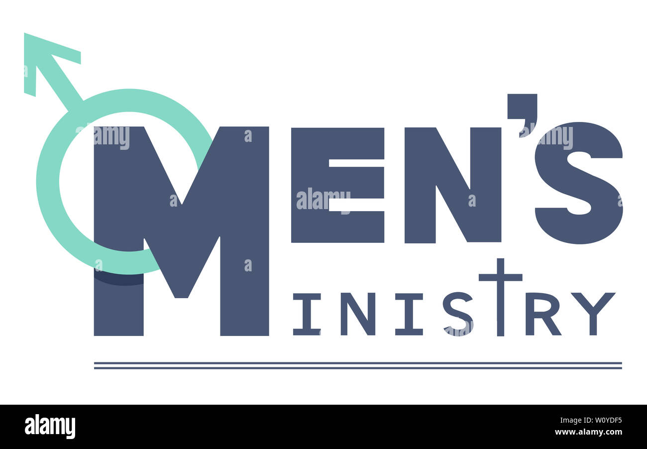 Illustration of a Mens Ministry Lettering with Male Symbol Stock Photo ...