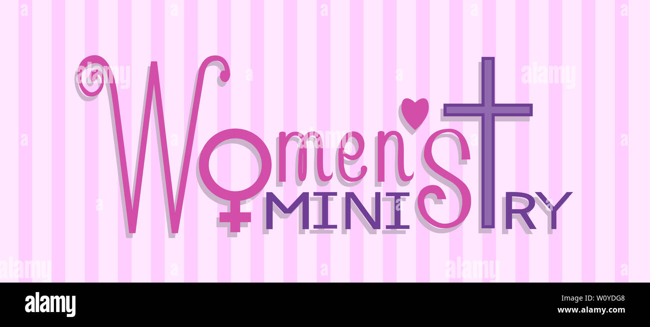 Illustration of a Womens Ministry Lettering Design with a Heart and a ...