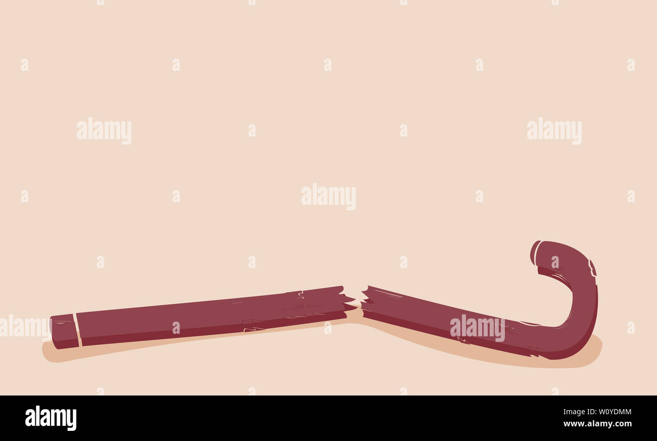 Illustration of a Broken Cane Lying on the Ground as Senior Crime ...