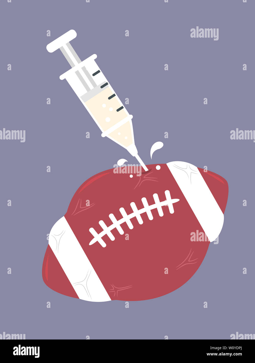 Illustration of a Football Ball with Syringe Injecting Steroids In It ...