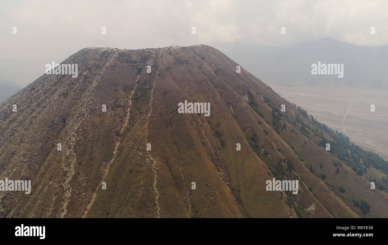 mountain landscape with volcano and mountains Tengger Semeru National ...