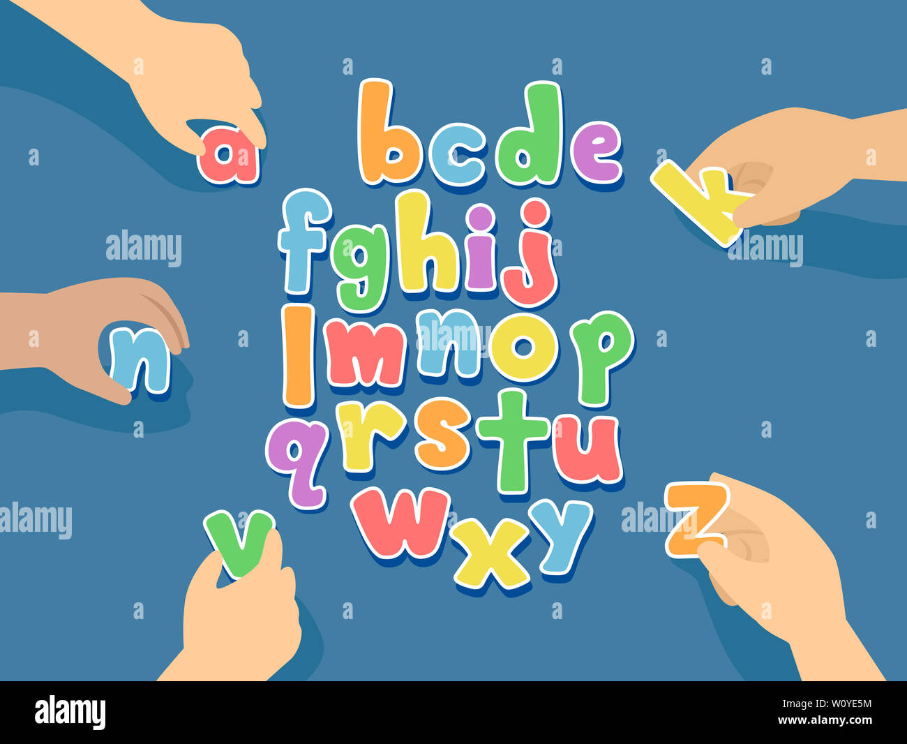 Illustration of Kids Hands Holding Movable Alphabet Letters Stock Photo ...