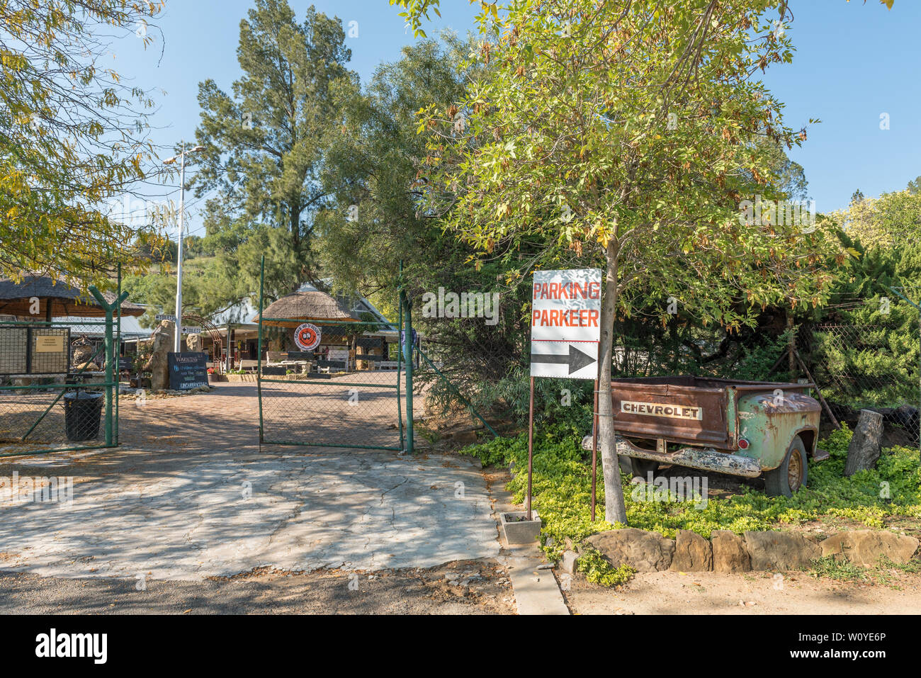 SENEKAL, SOUTH AFRICA, MAY 1, 2019: Entrance to the Waterfall Roadstal ...