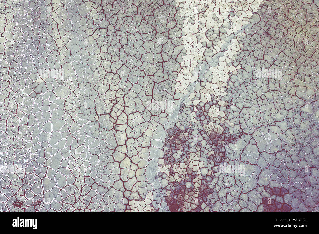 Aerial view of surrealistic industrial place. Dry surface. Desertic ...