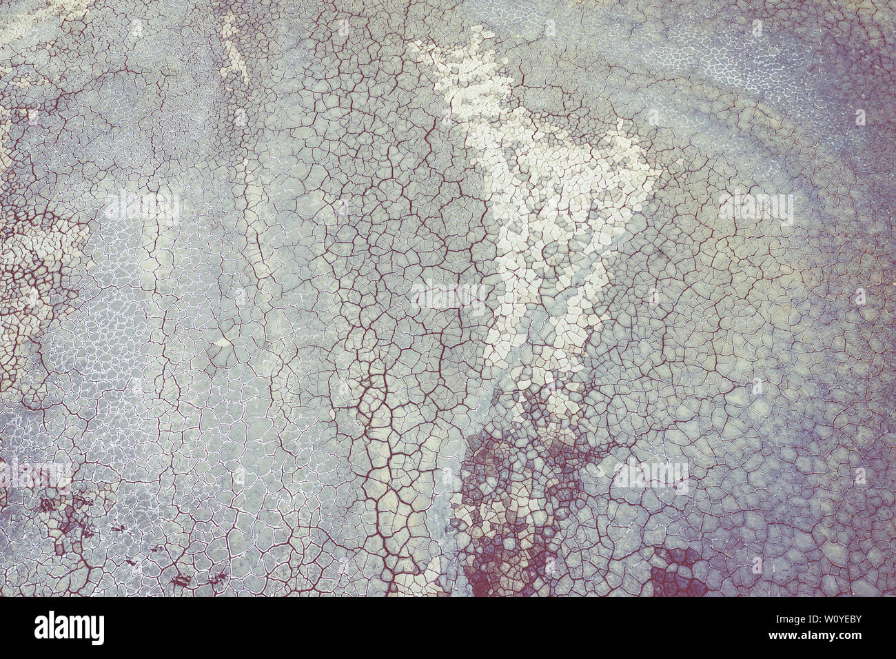 Aerial view of surrealistic industrial place. Dry surface. Desertic ...