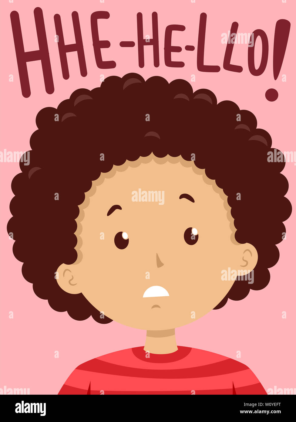 Illustration of an African American Kid Boy Stuttering While Saying ...