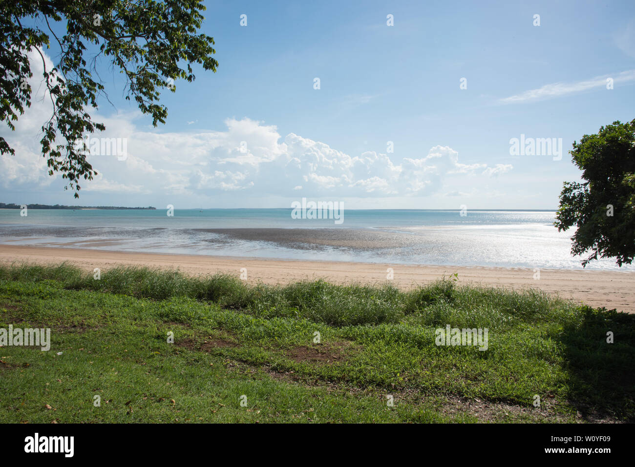 Timor Sea view at East Point Reserve with empty beach in tropical ...