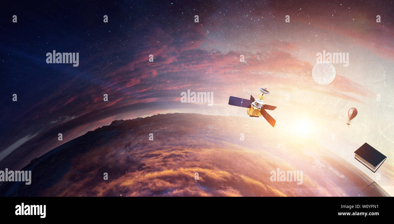 Planet orbit with deep space view Stock Photo - Alamy