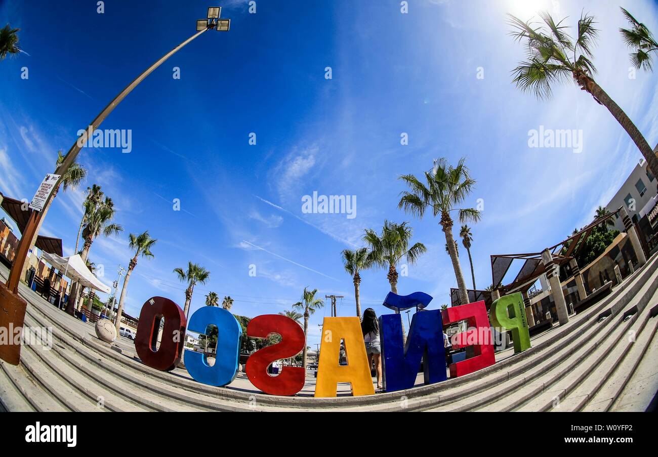 Letters of various colors with the word Penasco in the tourist ...