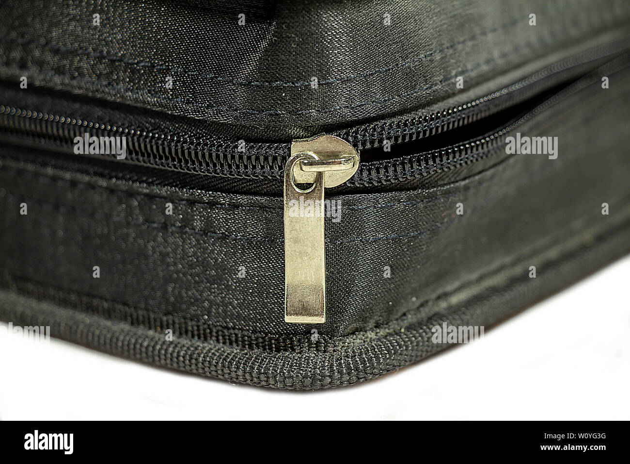 Zipper case. Black closed zipper case isolated on white background ...
