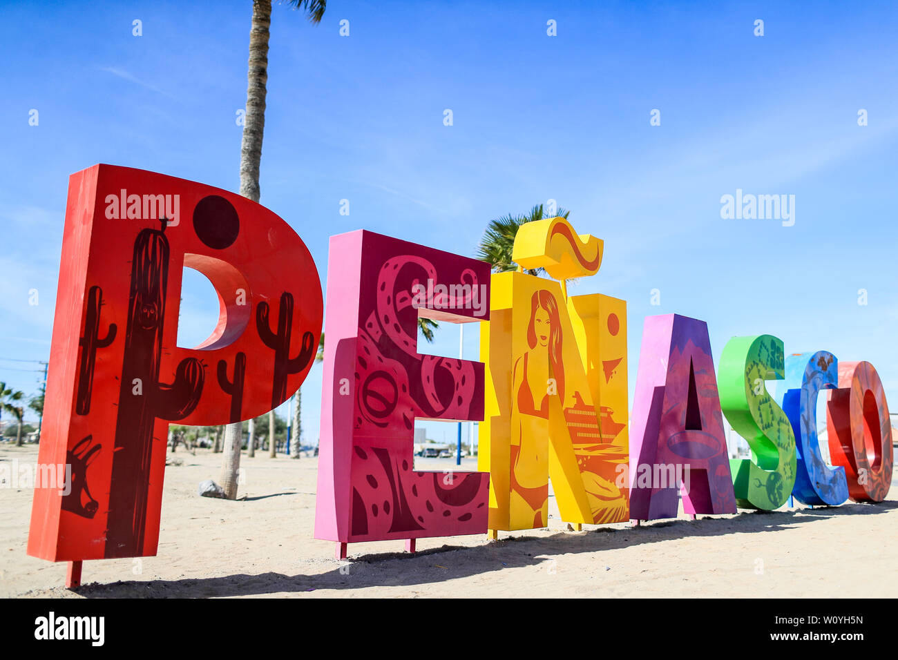 Letters of various colors with the word Penasco in the tourist ...
