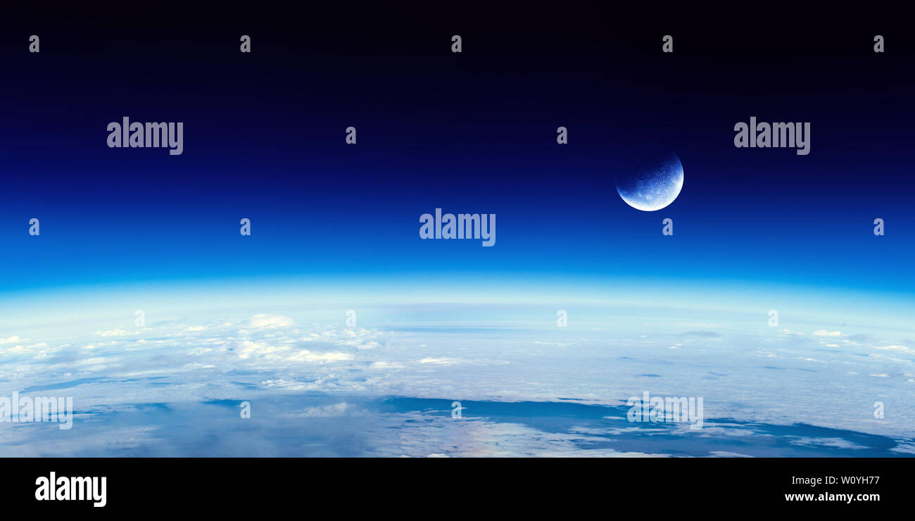 Planet orbit with deep space view Stock Photo - Alamy