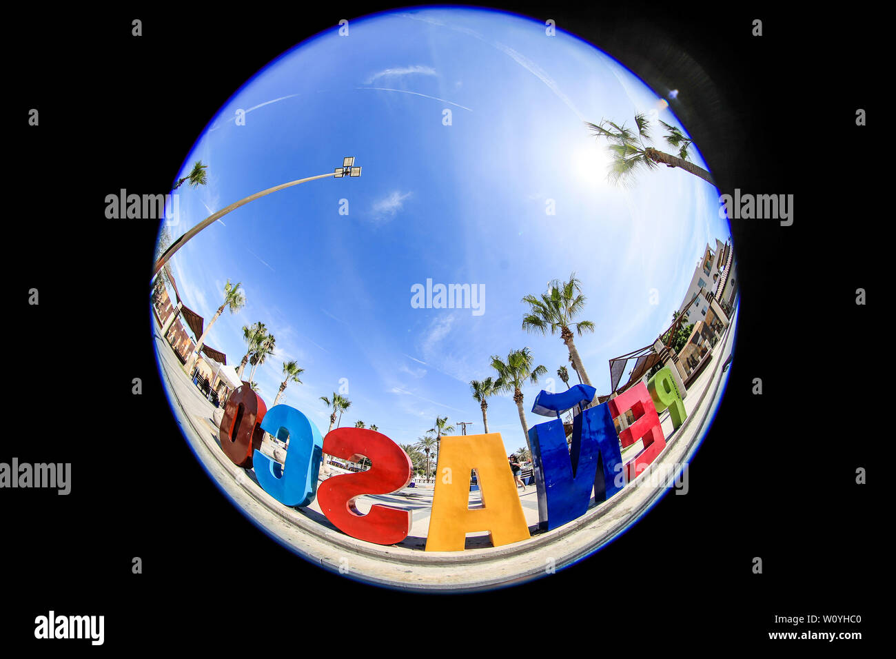 Letters of various colors with the word Penasco in the tourist ...