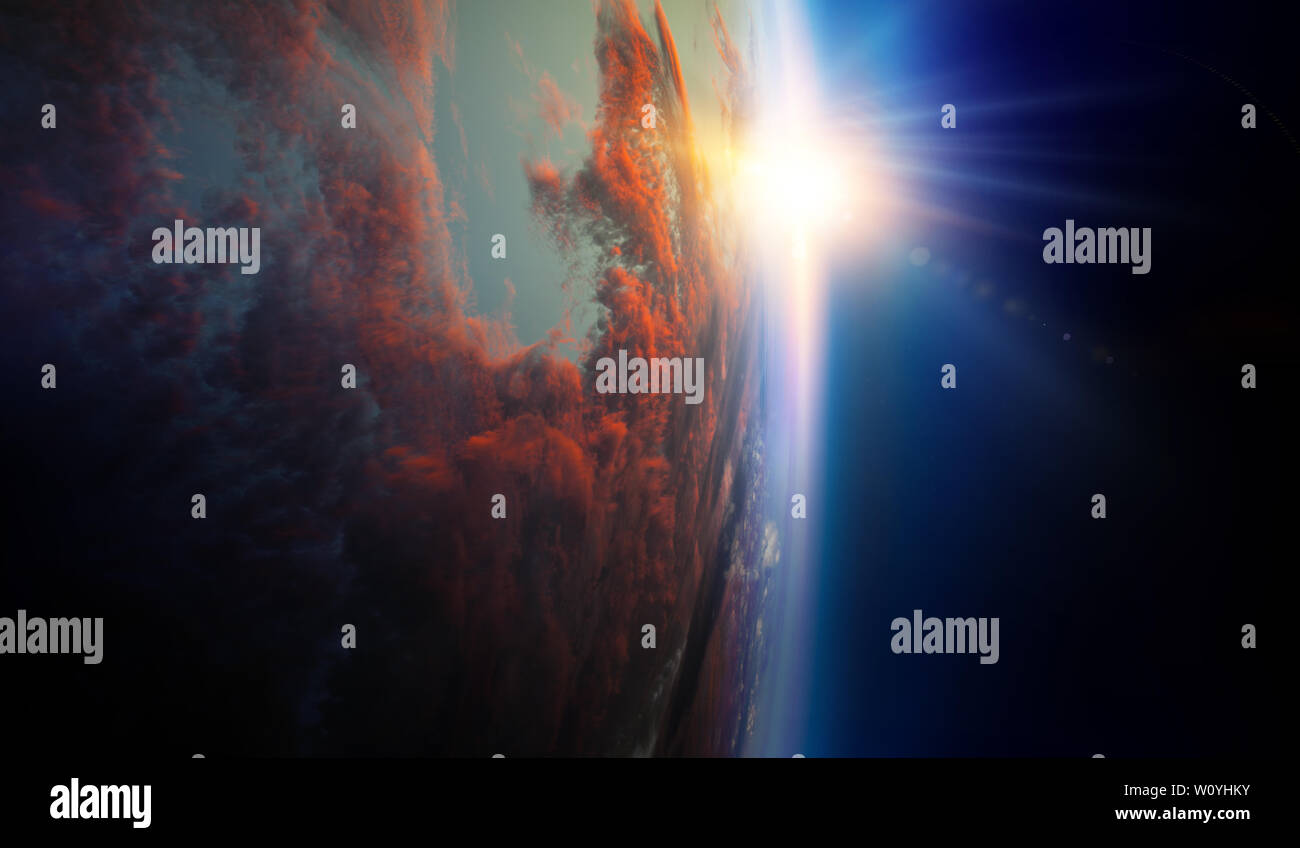 Planet orbit with deep space view Stock Photo - Alamy