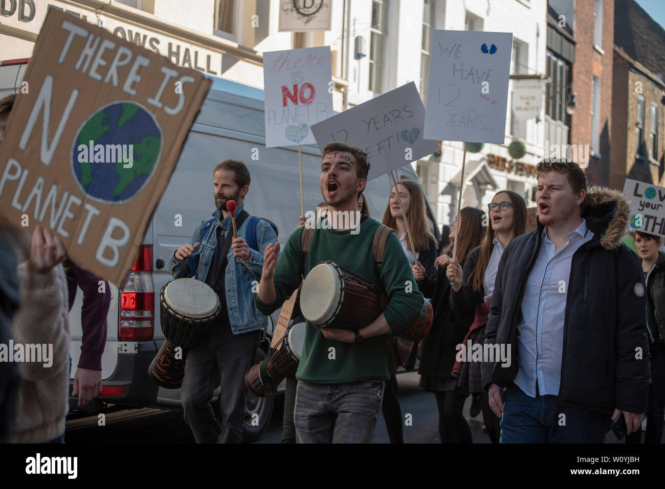 Children's climate change protest march UK Stock Photo - Alamy