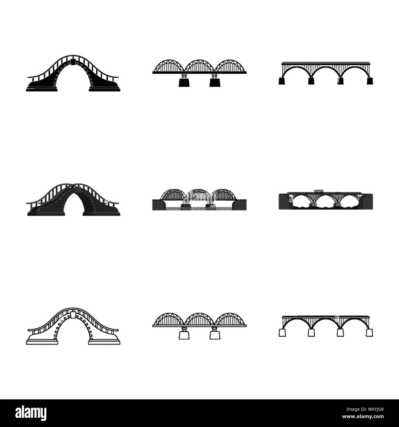 Isolated object of connection and design symbol. Collection of ...