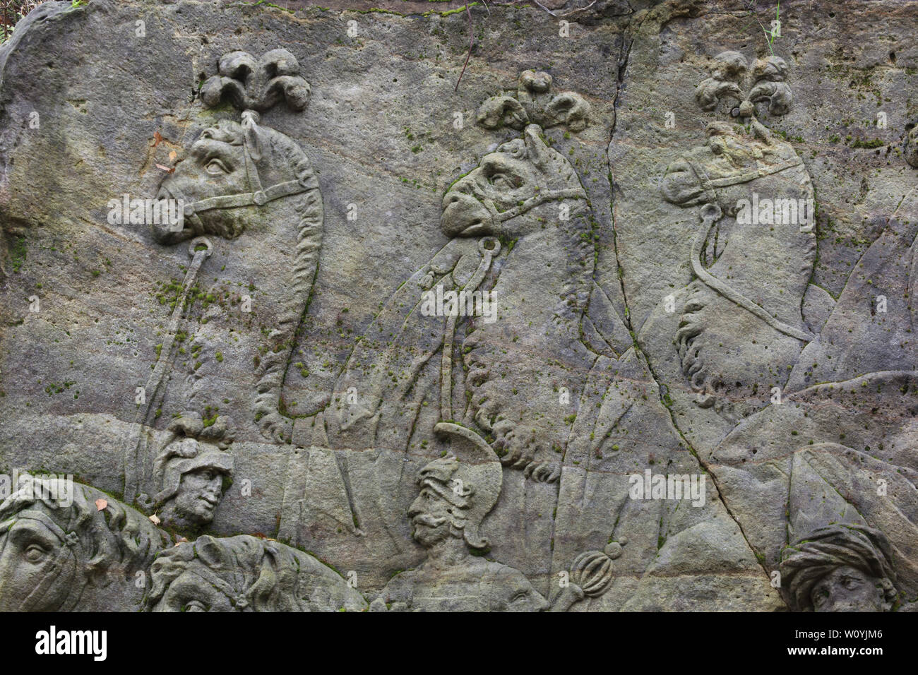 Camels depicted in the detail of the abandoned relief 'Adoration of the ...