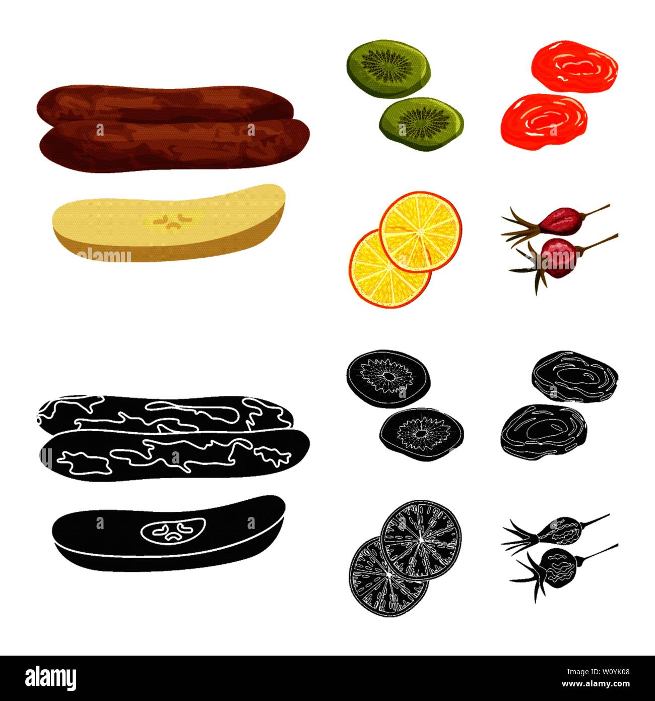 Vector illustration of food and raw icon. Collection of food and nature ...