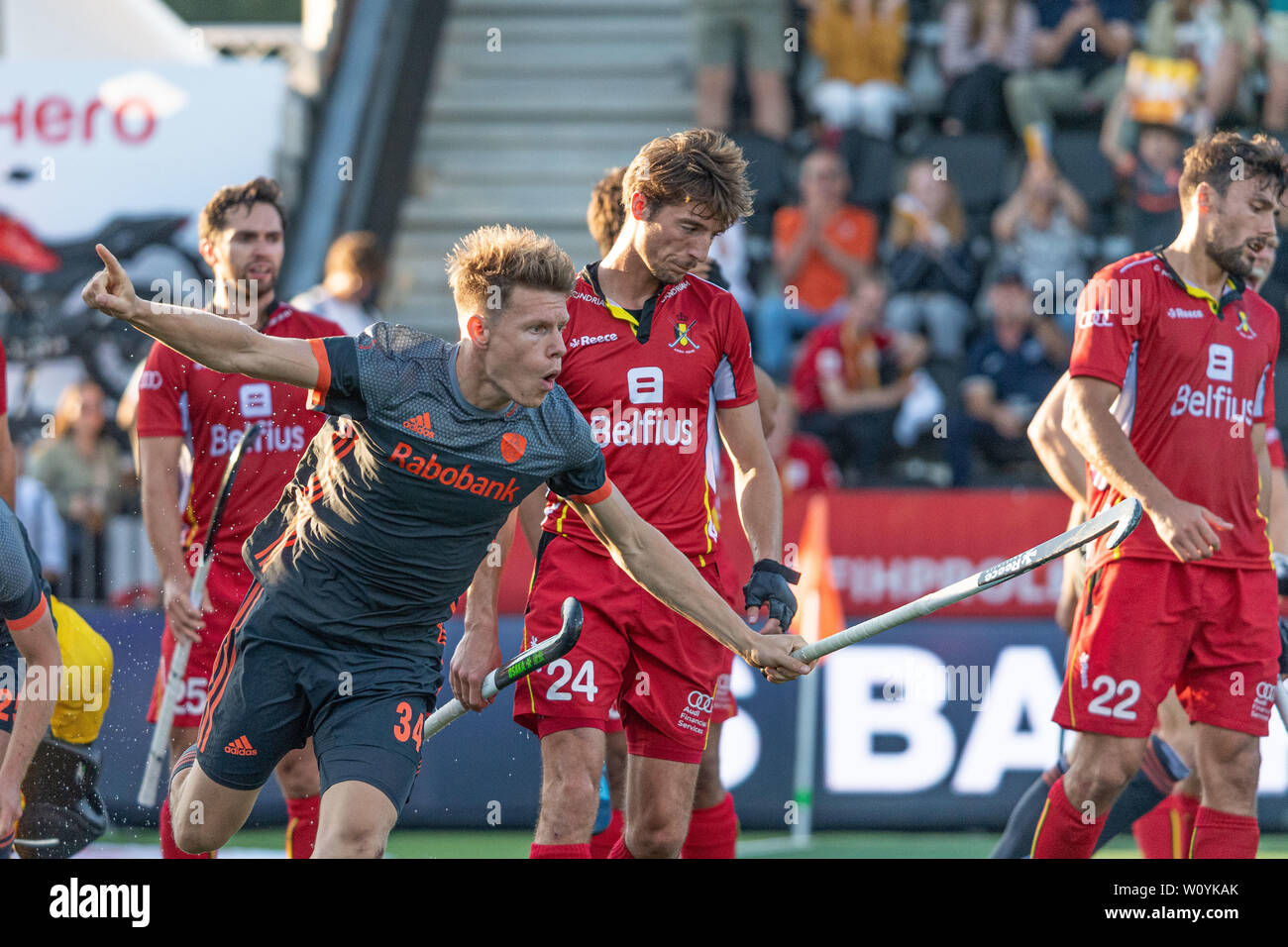 Amstelveen, Netherlands. 28th June, 2019. Amsterdam, 28-06-2019, Hockey ...