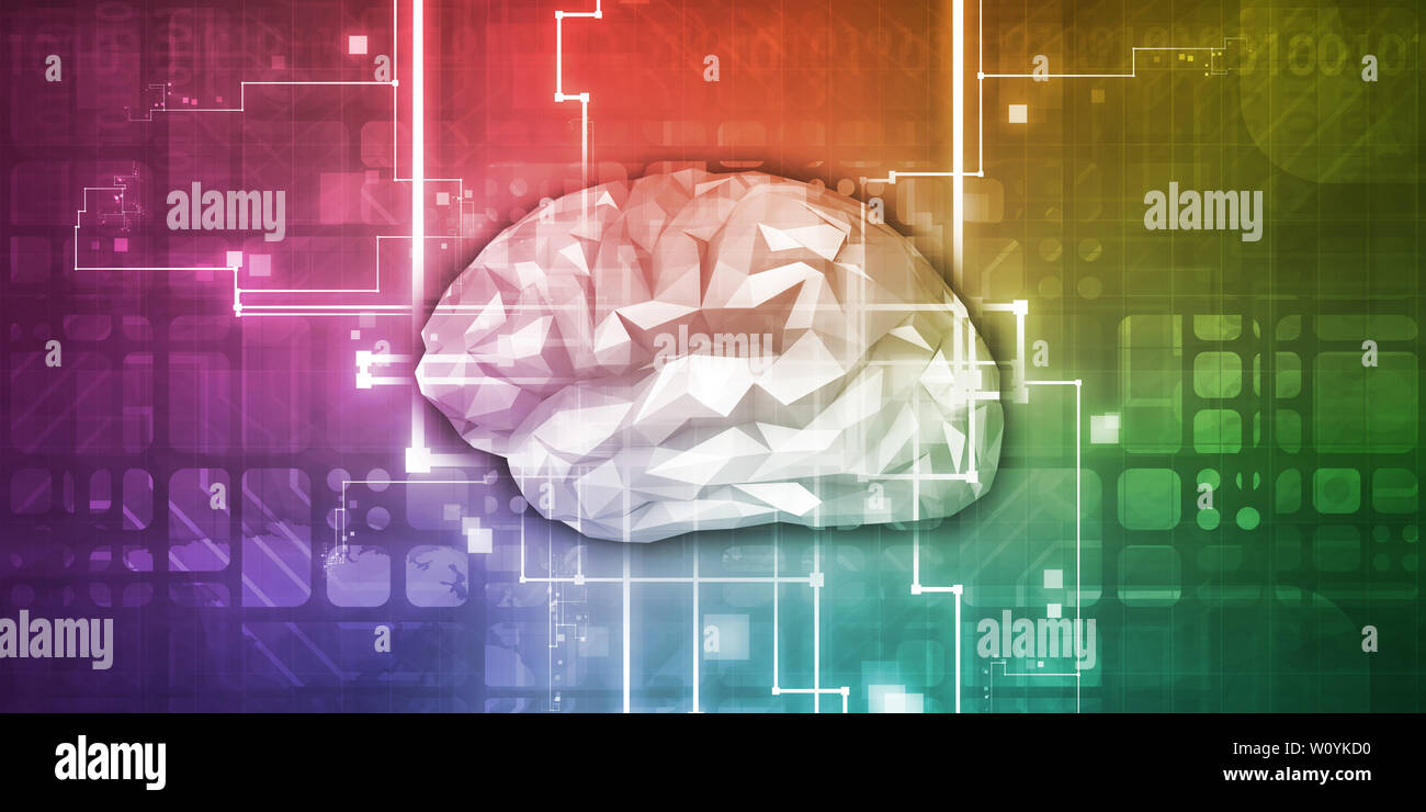 Science Technology with Brain Interface as a Concepts Stock Photo - Alamy
