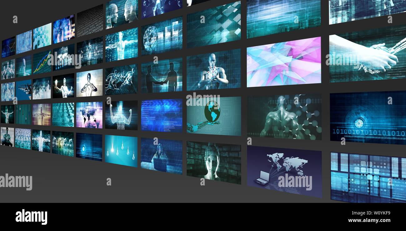 Digital Multimedia Broadcasting Technology as Media Concept Stock Photo ...