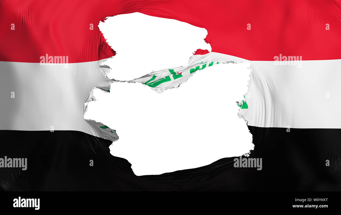 Tattered Iraq flag, white background, 3d rendering Stock Photo - Alamy