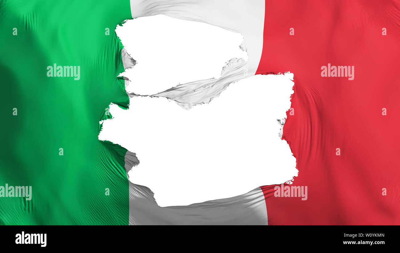 Tattered Italy flag, white background, 3d rendering Stock Photo - Alamy