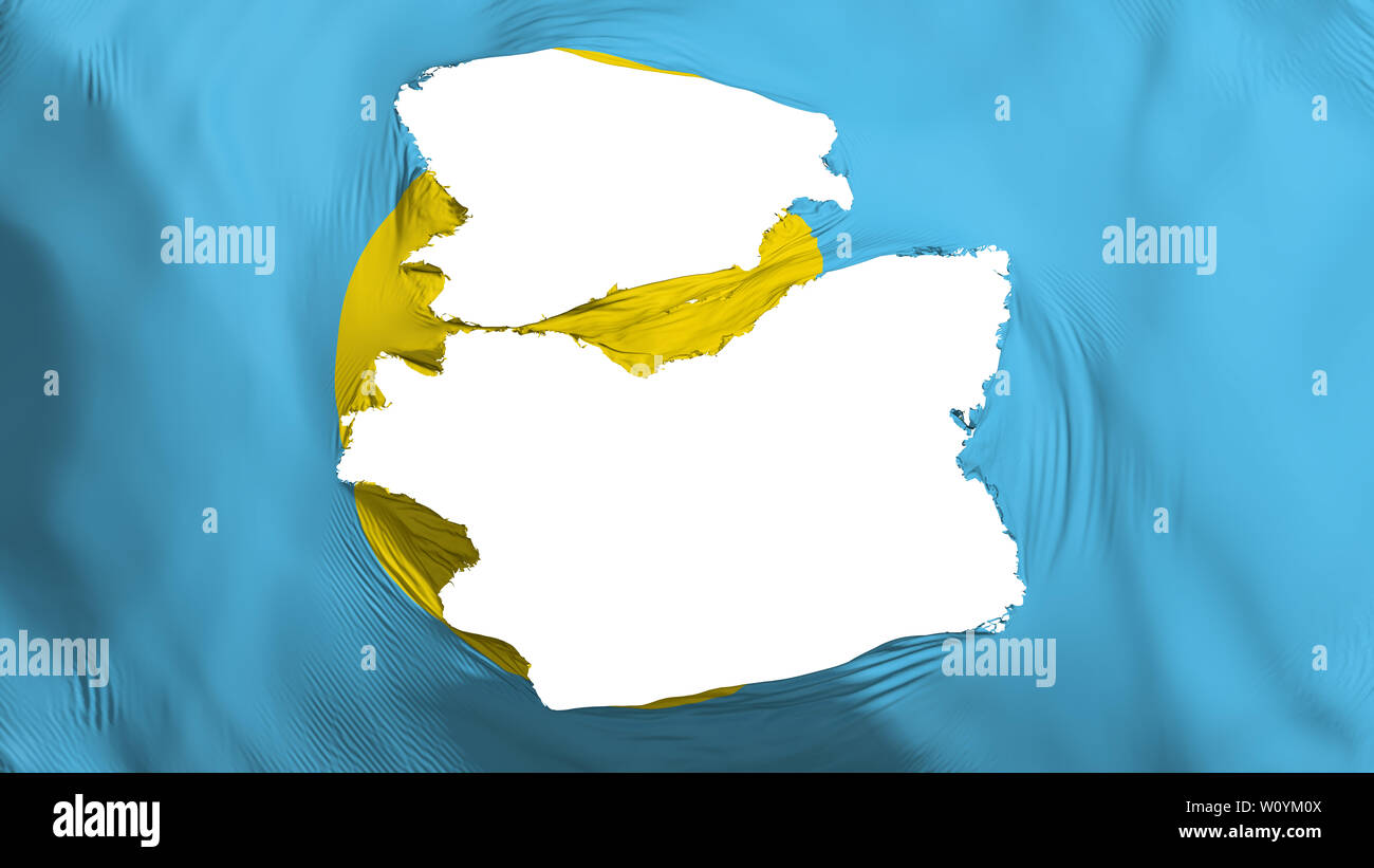 Tattered Palau flag, white background, 3d rendering Stock Photo - Alamy