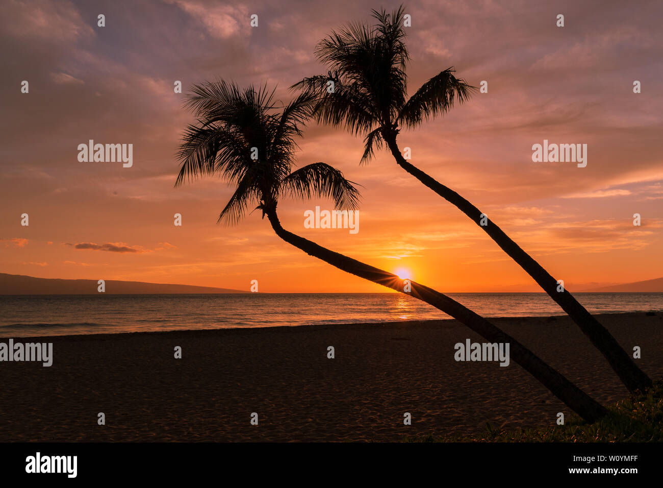 Beautiful Maui Sunset Stock Photo - Alamy