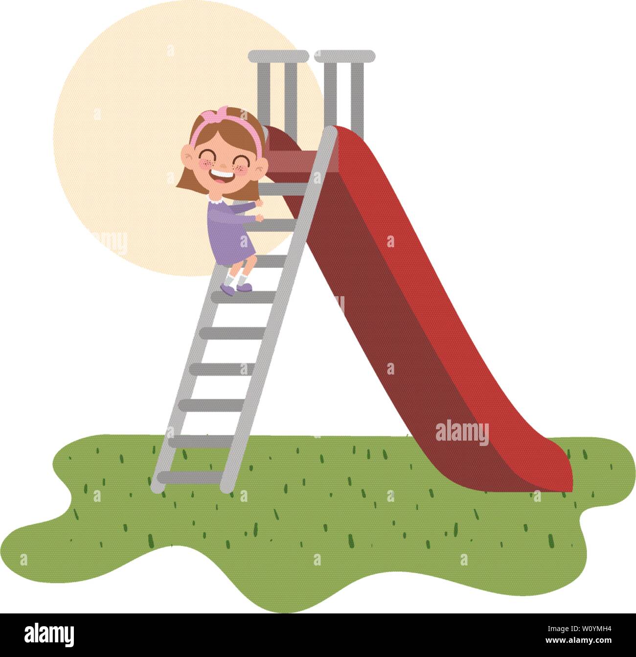 Child girl slide laughing Stock Vector Images - Alamy