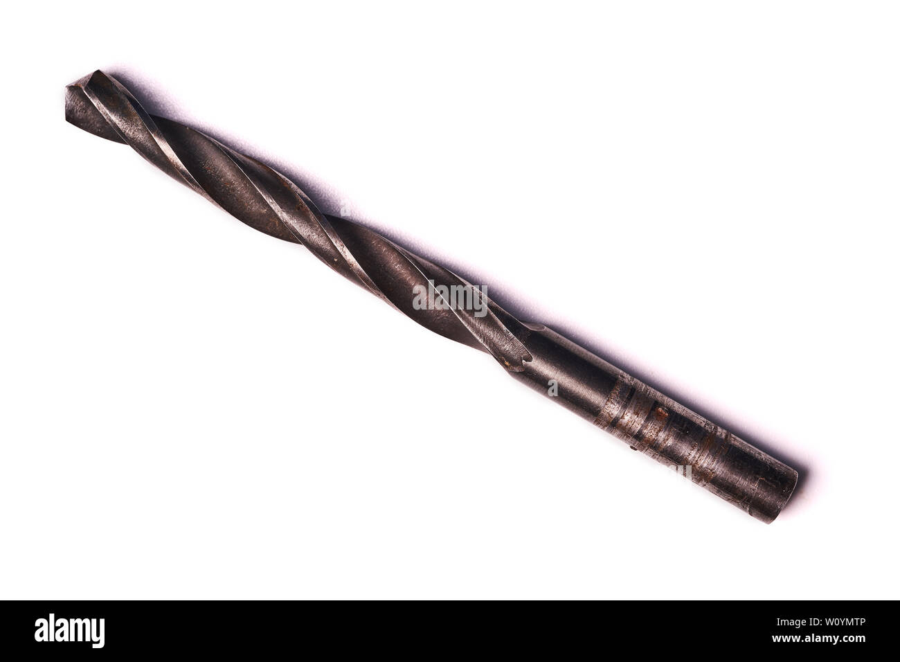 Old drill bit isolated on white background Stock Photo - Alamy