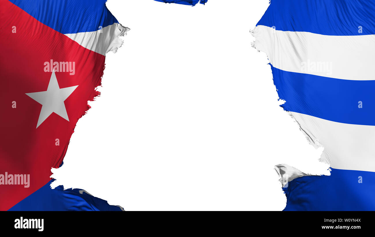 Cuba flag ripped apart, white background, 3d rendering Stock Photo - Alamy