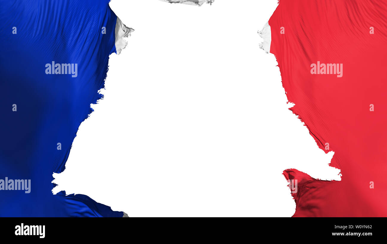 France flag ripped apart, white background, 3d rendering Stock Photo ...