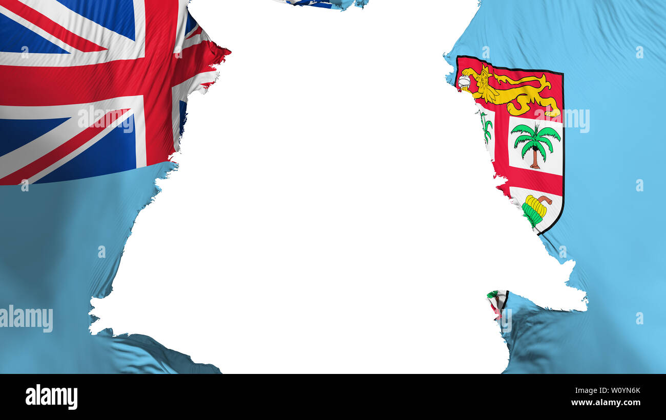 Fiji flag ripped apart, white background, 3d rendering Stock Photo - Alamy