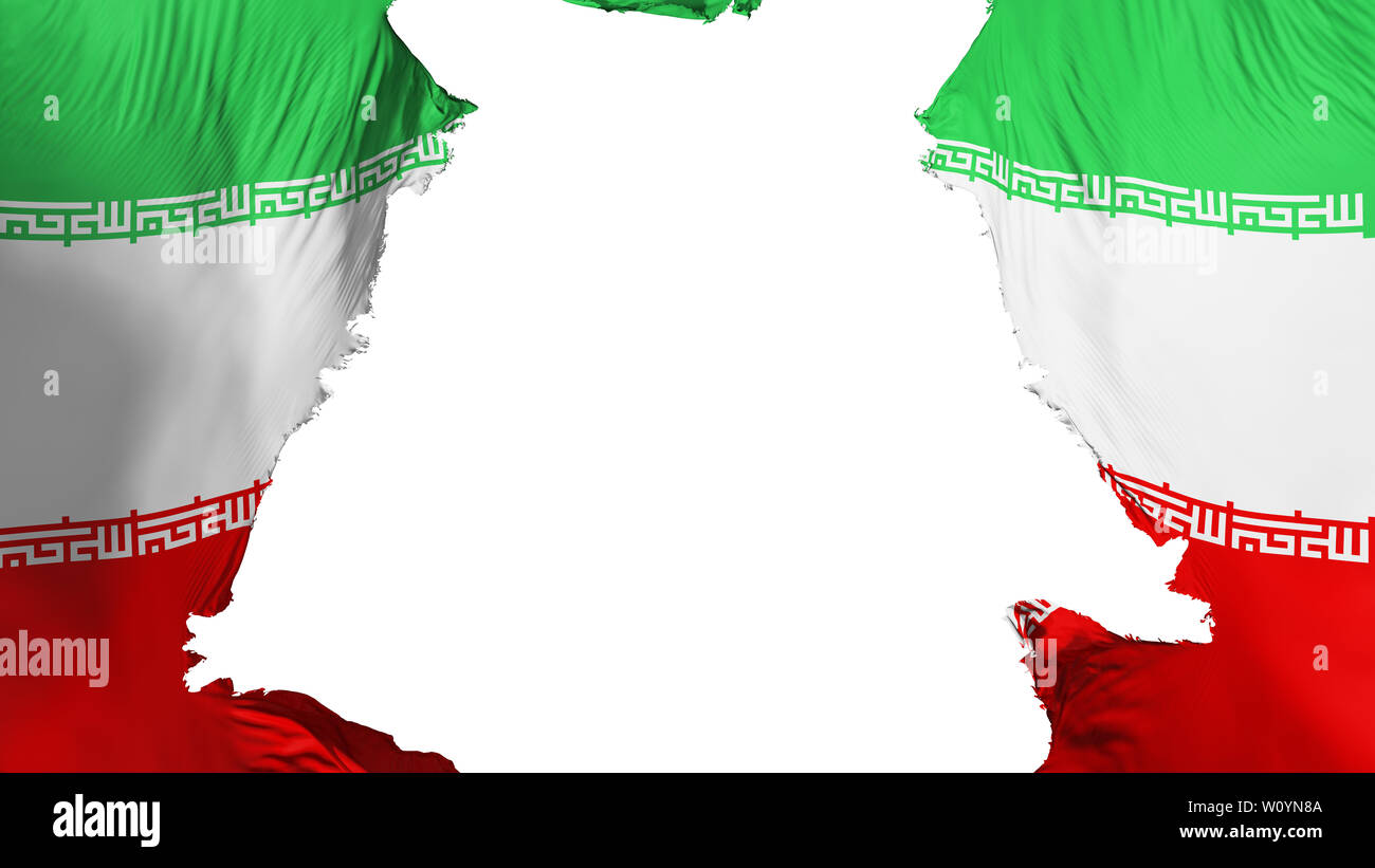 Iran flag ripped apart, white background, 3d rendering Stock Photo - Alamy