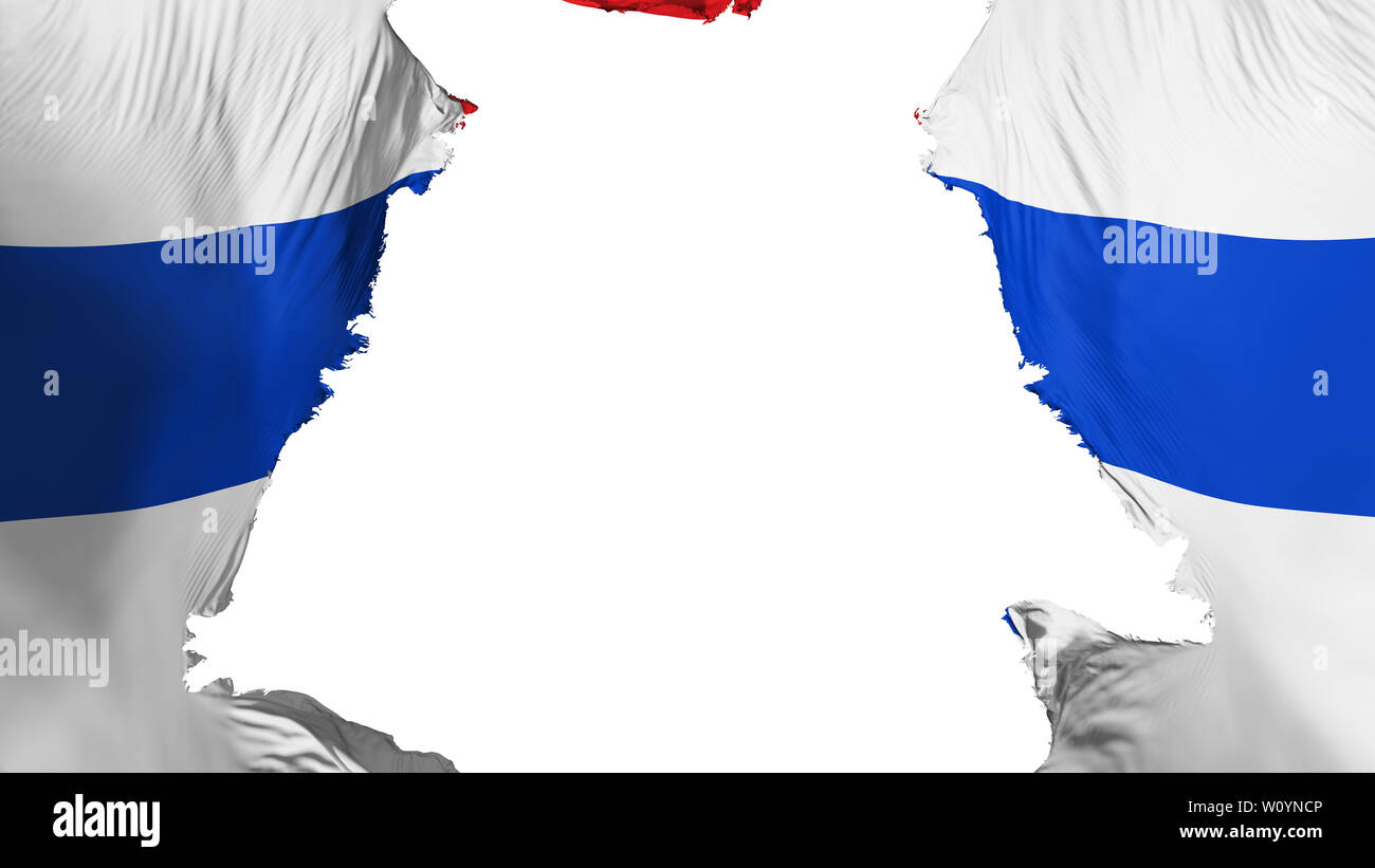 Netherlands Antilles 1986-2010 flag ripped apart, white background, 3d ...