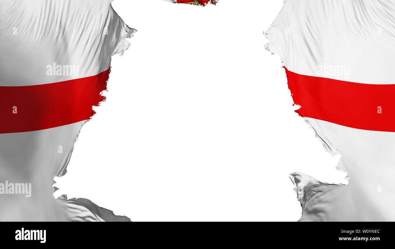 Northern Ireland flag ripped apart, white background, 3d rendering ...