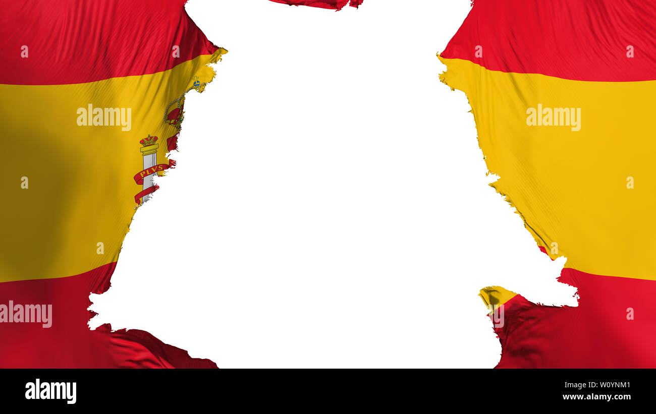 Spain flag ripped apart, white background, 3d rendering Stock Photo - Alamy
