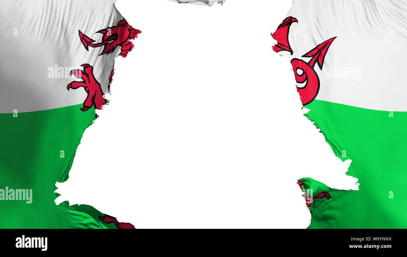 Wales flag ripped apart, white background, 3d rendering Stock Photo - Alamy