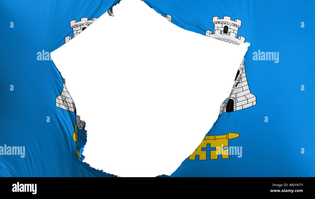 Cracked Havana, capital of Cuba flag, white background, 3d rendering ...