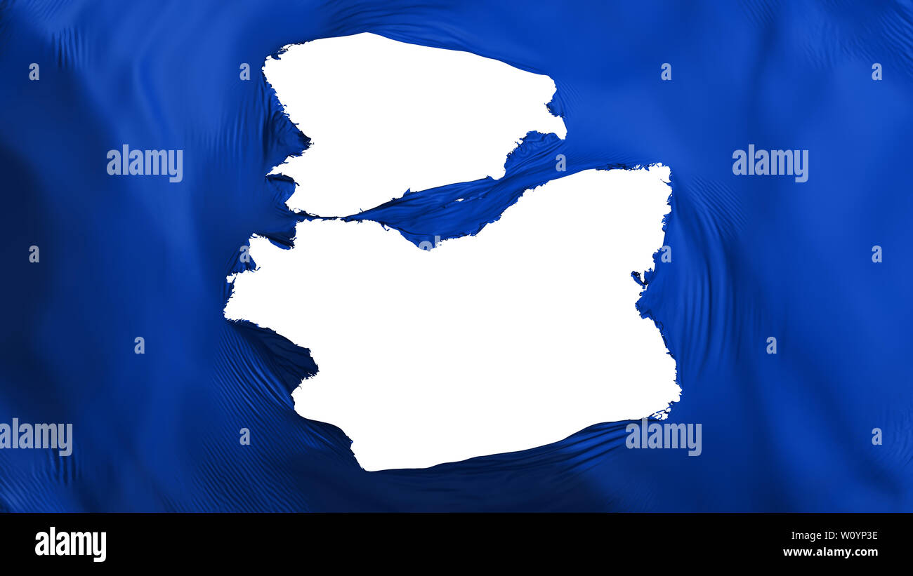 Tattered Deep blue color flag, white background, 3d rendering Stock ...