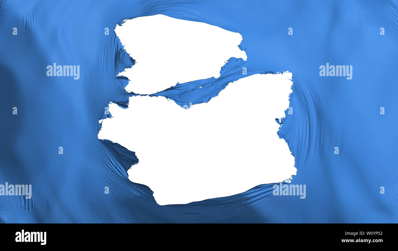 Tattered Blue color flag, white background, 3d rendering Stock Photo ...