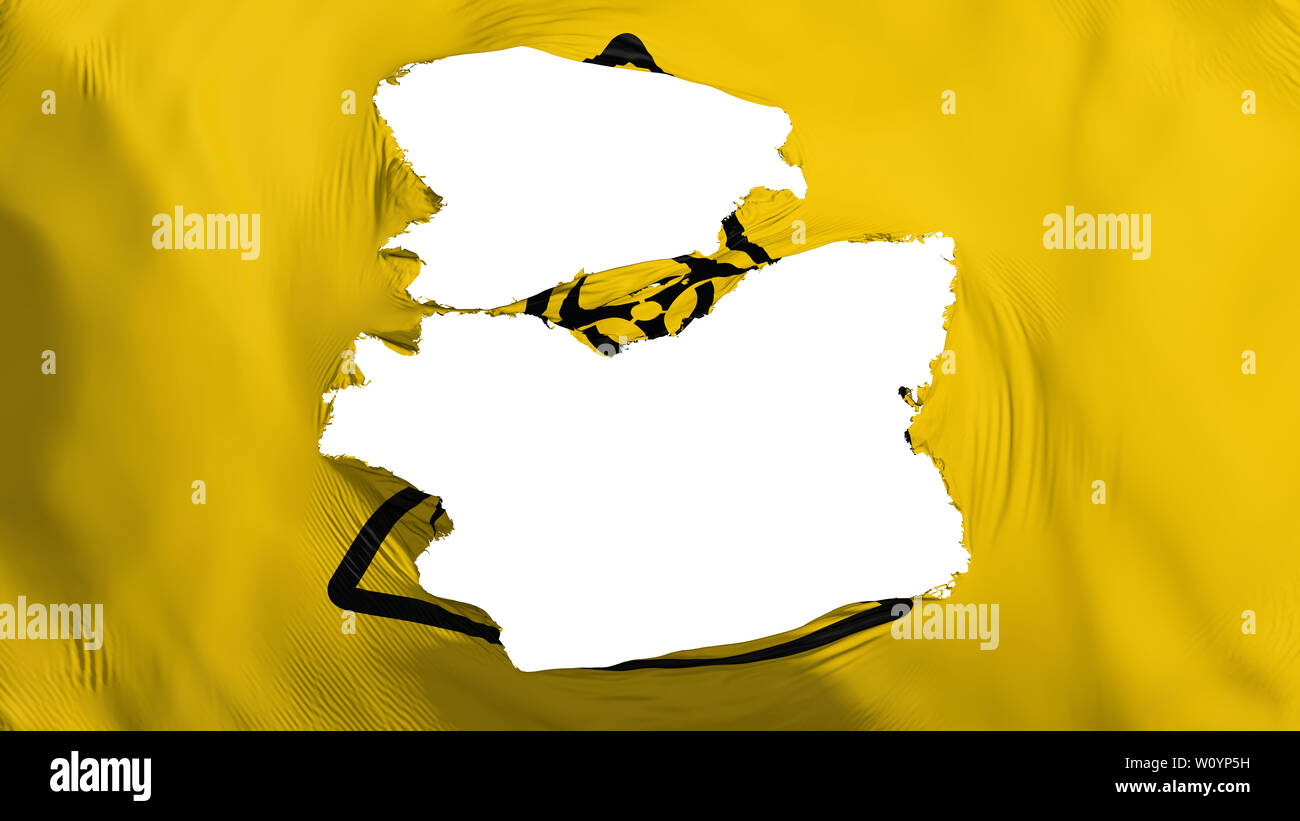 Tattered Hazard flag, white background, 3d rendering Stock Photo - Alamy