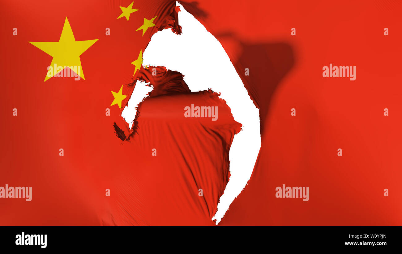 Damaged China flag, white background, 3d rendering Stock Photo - Alamy