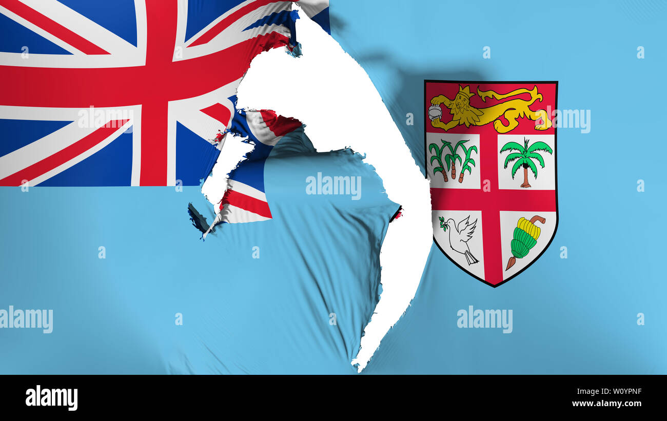 Damaged Fiji flag, white background, 3d rendering Stock Photo - Alamy