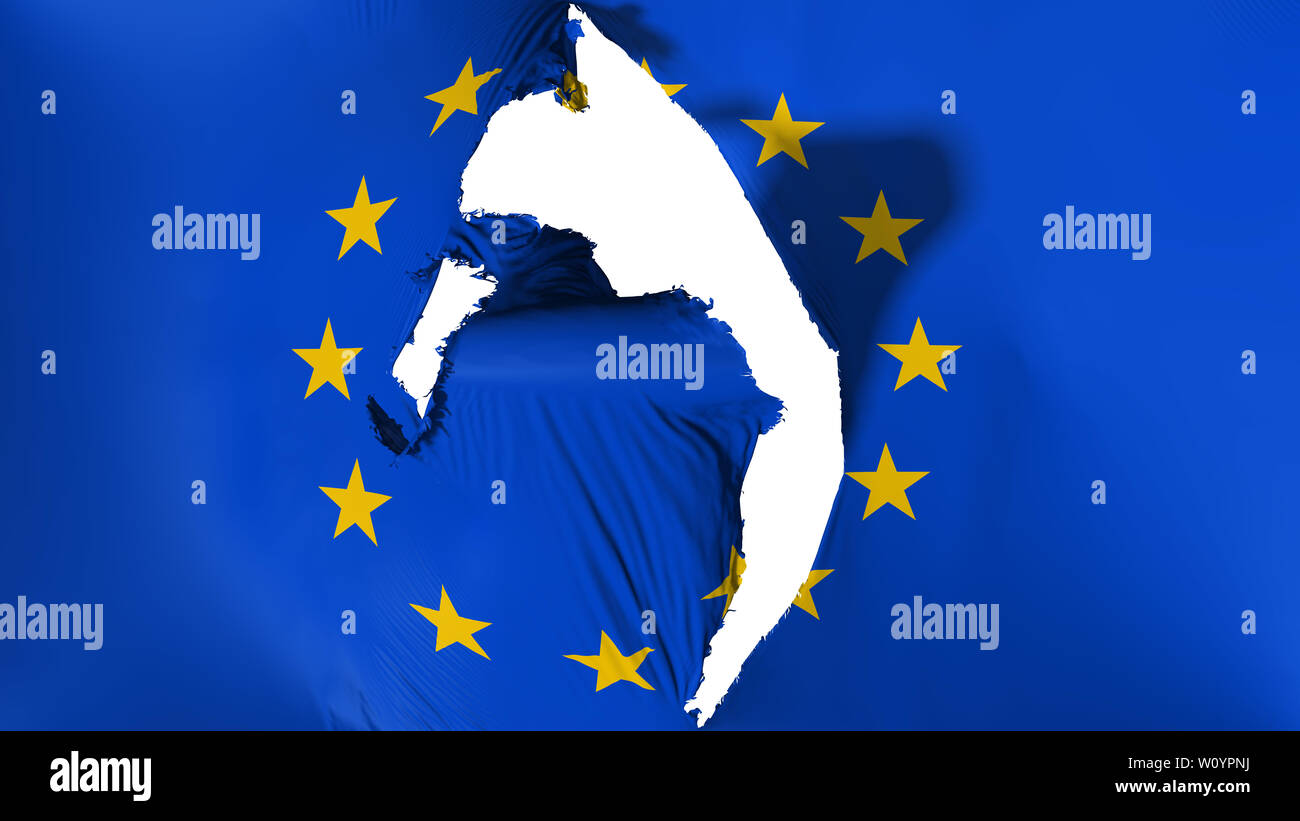 Damaged Europe flag, white background, 3d rendering Stock Photo - Alamy