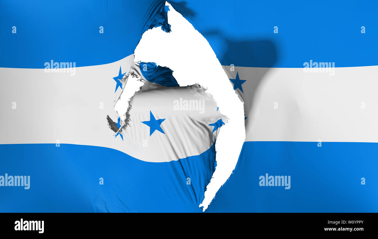 Damaged Honduras flag, white background, 3d rendering Stock Photo - Alamy